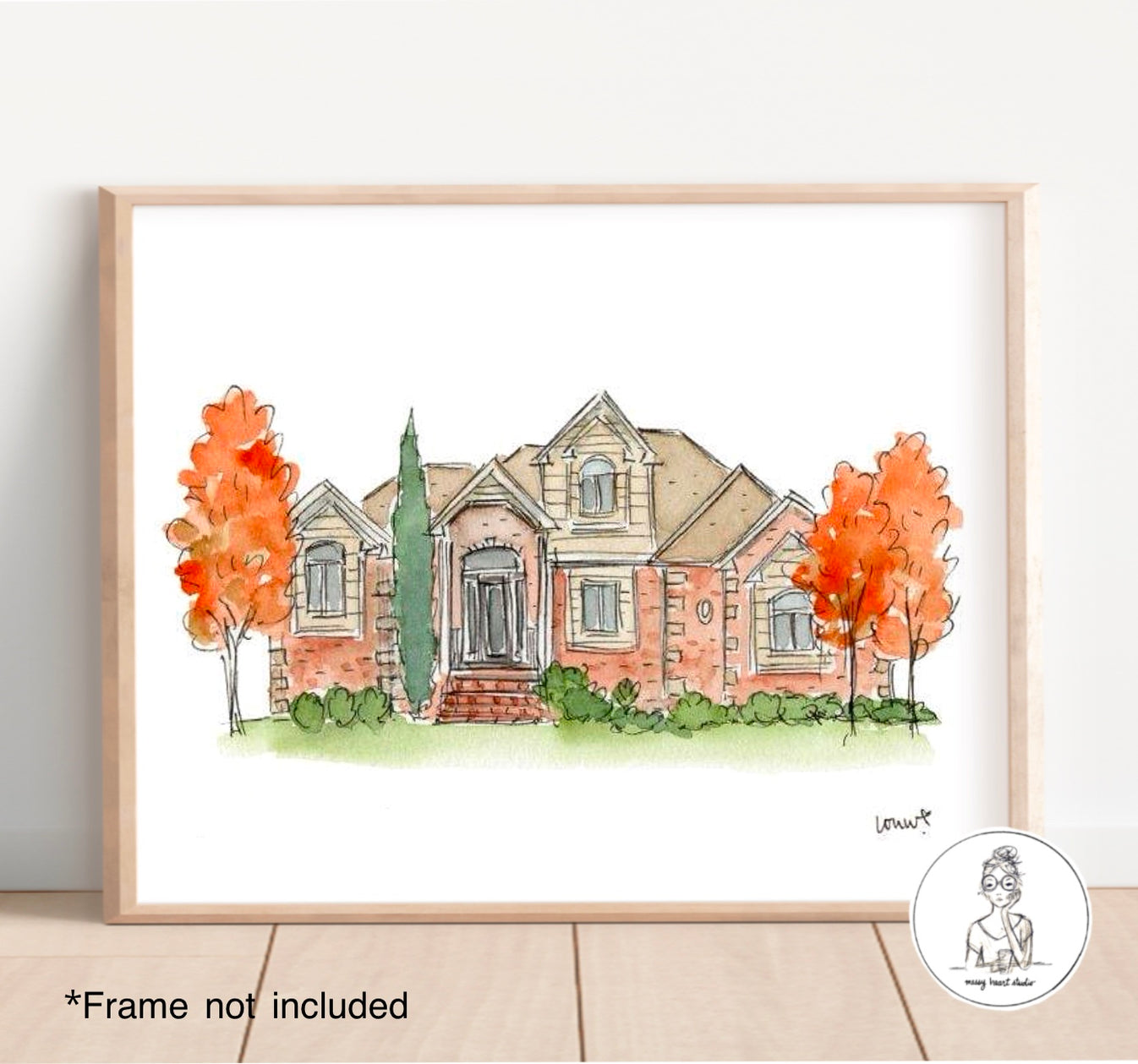 Custom Home Portrait – messy heart studio