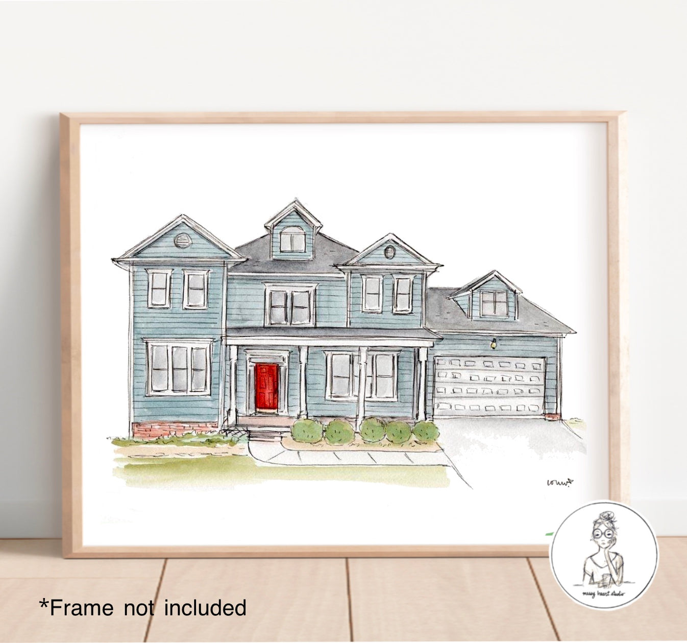 Custom Home Portrait – messy heart studio